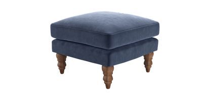 Isla Small Square Footstool in Navy Velvet - sofa.com by sofa.com ...