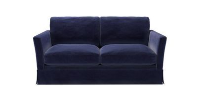Otto 2 Seat Sofa in Prussian Blue Cotton Matt Velvet - sofa.com by sofa ...