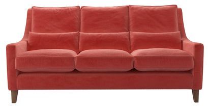 Iggy High Back 3 Seat Sofa in Dusty Rose Cotton Matt Velvet - sofa.com ...