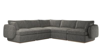 Ren Medium Corner Sofa in Liquorice Baylee Multi-Tone Viscose Linen ...