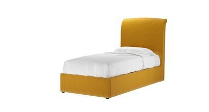 Thea Single Ottoman Bed in Butterscotch Cotton Matt Velvet - sofa.com ...