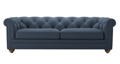 Patrick 3 Seat Sofa in Midnight Blue Brushed Linen Cotton - sofa.com by ...