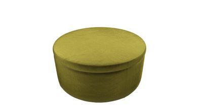Luna Large Round Storage Footstool in Olive Cotton Matt Velvet - sofa ...