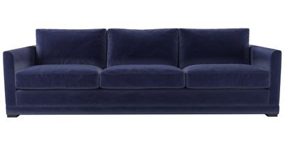 Aissa 4 Seat Sofa in Prussian Blue Cotton Matt Velvet - sofa.com by ...