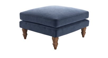 Isla Medium Square Footstool in Navy Velvet - sofa.com by sofa.com ...