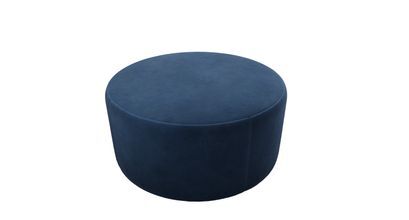 Luna Large Round Footstool in Harbour Aquaclean Clever Velvet - sofa ...