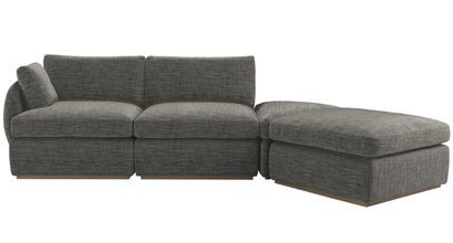 Ren LHF Modular Sofa in Liquorice Baylee Multi-Tone Viscose Linen ...