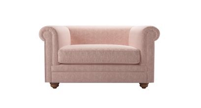 Patrick Unbuttoned Loveseat in Pavilion Pink Brushstroke - sofa.com by ...