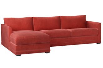 Aissa Large LHF Chaise Sofa in Wild Raspberry Smart Velvet - sofa.com ...