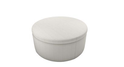 Luna Large Round Storage Footstool in Clay House Herringbone Weave ...