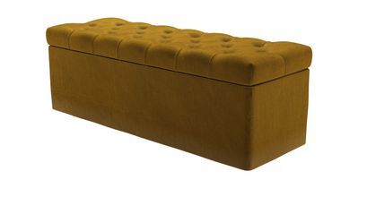 Valentin Blanket Box in Nefertiti Gold Cotton Matt Velvet - sofa.com by ...