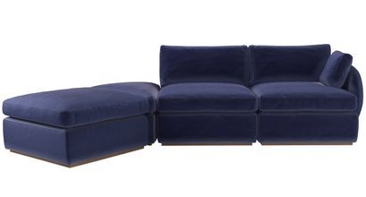 Ren RHF Modular Sofa in Prussian Blue Cotton Matt Velvet - sofa.com by ...