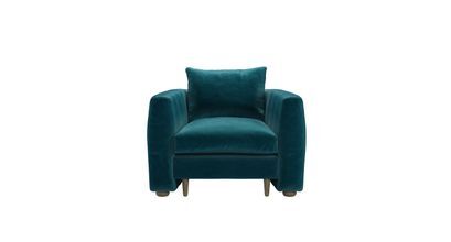Tiffany Slim Armchair in Deep Turquoise Cotton Matt Velvet - sofa.com ...
