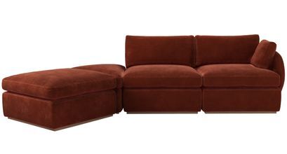 Ren RHF Modular Sofa in Deep Coral Cashmere Velvet - sofa.com by sofa ...