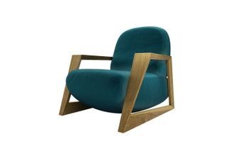 Hockney Armchair in Deep Turquoise Cotton Matt Velvet - sofa.com by ...