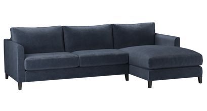 Izzy Medium RHF Chaise Sofa in Armour Smart Velvet - sofa.com by sofa.com | ufurnish.com