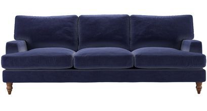 Isla 4 Seat Sofa in Prussian Blue Cotton Matt Velvet - sofa.com by sofa ...