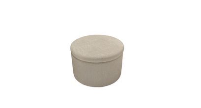 Luna Small Round Storage Footstool in Cashew Baylee Viscose Linen ...