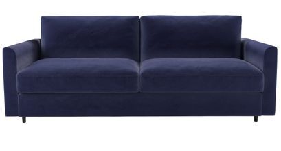 Izzy 3 Seat Sofa Bed in Prussian Blue Cotton Matt Velvet - sofa.com by ...