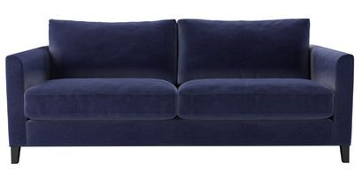 Izzy 3 Seat Sofa in Prussian Blue Cotton Matt Velvet - sofa.com by sofa ...