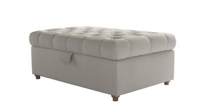 Valentin Medium Rectangular Storage Footstool in Stoneware Easy Cotton ...