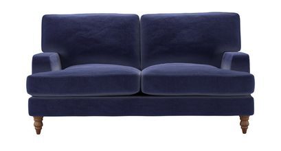 Isla 2 Seat Sofa in Prussian Blue Cotton Matt Velvet - sofa.com by sofa ...