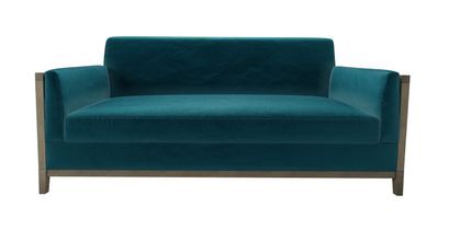 Chester Two And A Half Seat Sofa in Deep Turquoise Pure Cotton Matt ...
