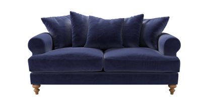 Teddy 2.5 Seat Sofa in Prussian Blue Cotton Matt Velvet - sofa.com by ...