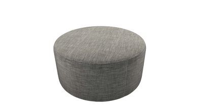 Luna Large Round Footstool in Liquorice Baylee Multi-Tone Viscose Linen ...