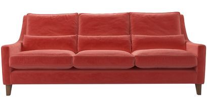 Iggy High Back 4 Seat Sofa in Dusty Rose Cotton Matt Velvet - sofa.com ...