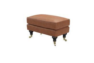 Bluebell Small Rectangular Footstool in Cognac Grain Leather - sofa.com ...