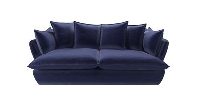 Malibu 3 Seat Sofa in Prussian Blue Cotton Matt Velvet - sofa.com by ...