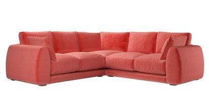 Carmel Medium Corner Sofa in Dusty Rose Cotton Matt Velvet - sofa.com ...