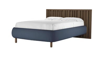 Florence Double Bed in Midnight Blue Brushed Linen Cotton - sofa.com by ...