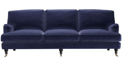 Bluebell Removable Cover 4 Seat Sofa in Prussian Blue Cotton Matt ...