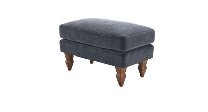 Isla Small Rectangular Footstool in Grey Velvet - sofa.com by sofa.com ...