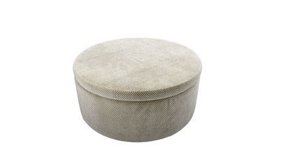 Luna Large Round Storage Footstool in Cappuccino Bubble Velvet - sofa ...