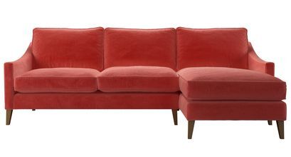 Iggy Medium RHF Chaise Sofa in Dusty Rose Cotton Matt Velvet - sofa.com ...