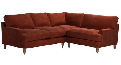 Isla Asym. Crn: LHF 2 Seat w RHF Loveseat in Deep Coral Cashmere Velvet ...