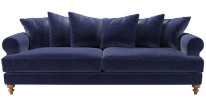 Teddy 4 Seat Sofa in Prussian Blue Cotton Matt Velvet - sofa.com by ...