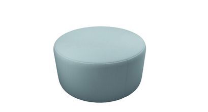 Luna Large Round Footstool in Lagoon Brushed Linen Cotton - sofa.com by ...