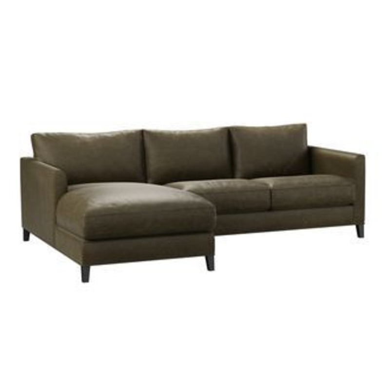 Izzy Small LHF Chaise Sofa in Dark Moss Antique Leather - sofa.com by ...