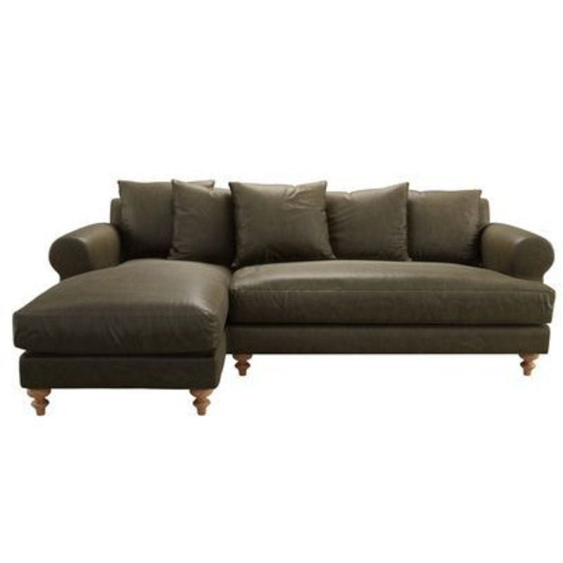 Teddy LHF Chaise Sofa in Dark Moss Antique Leather - sofa.com by sofa ...