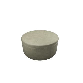 Luna Large Round Storage Footstool in Matcha Powdered Leather - sofa ...