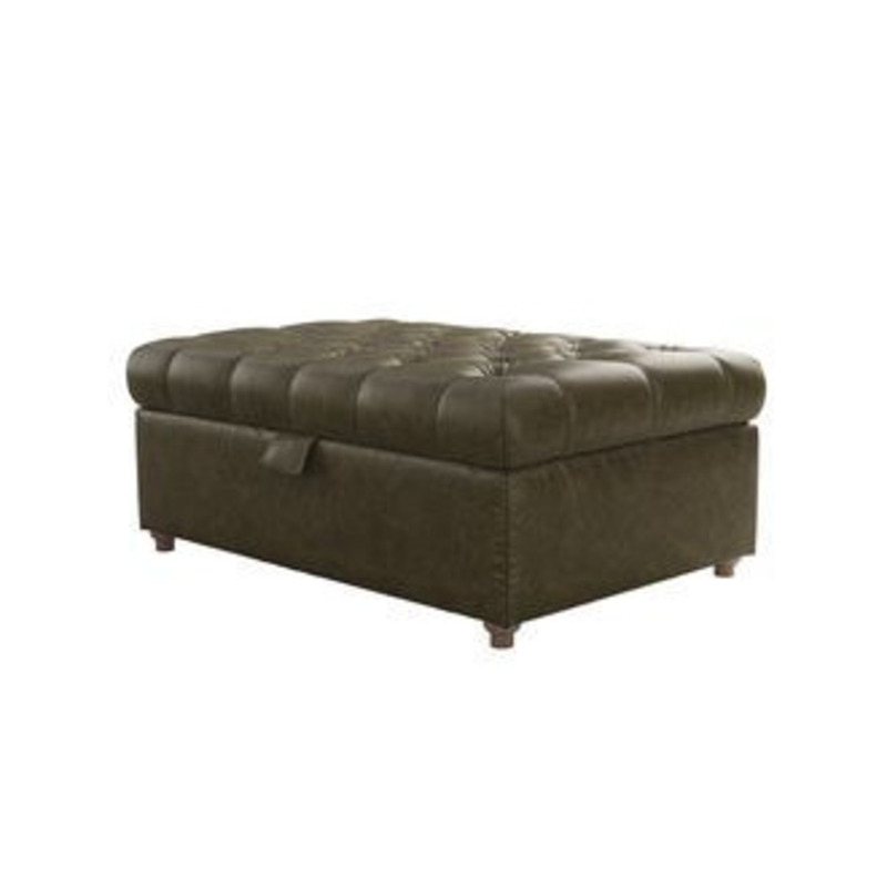 Valentin Medium Rectangular Storage Footstool in Dark Moss Antique ...