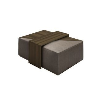 Astaire Modular Coffee Table Set Footstool in Basalt Grain Leather ...