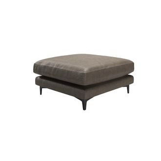 Boston Large Rectangular Footstool in Basalt Grain Leather - sofa.com ...