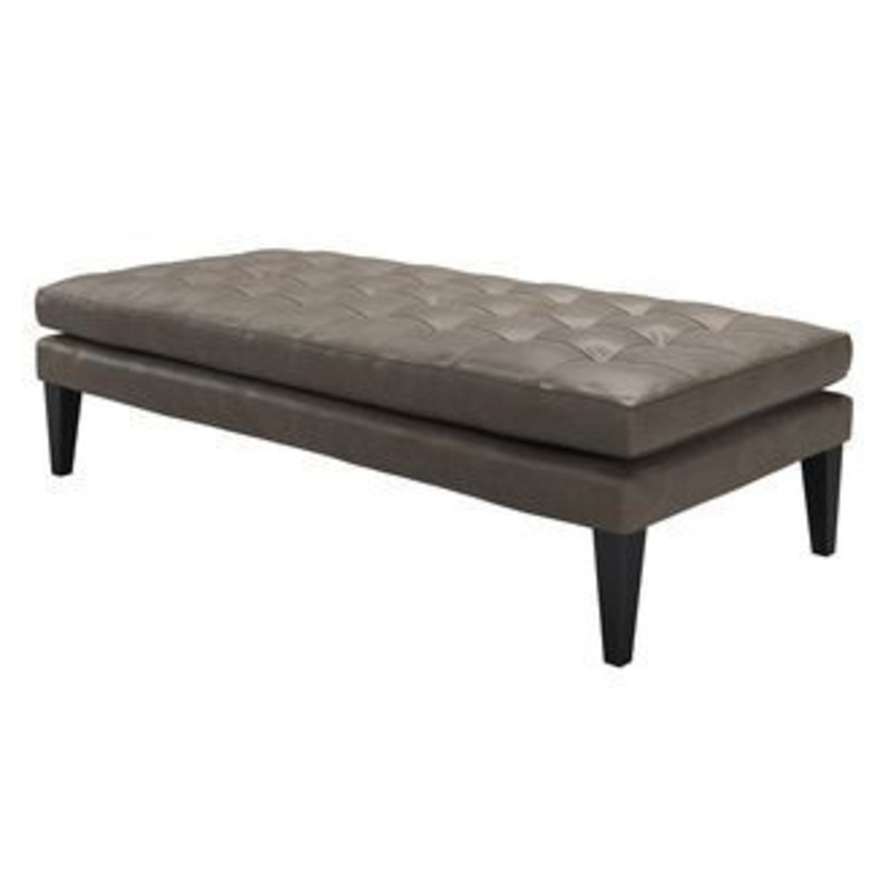 Club Large Rectangular Footstool in Basalt Grain Leather - sofa.com by ...