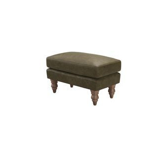 Isla Small Rectangular Footstool in Dark Moss Antique Leather - sofa ...
