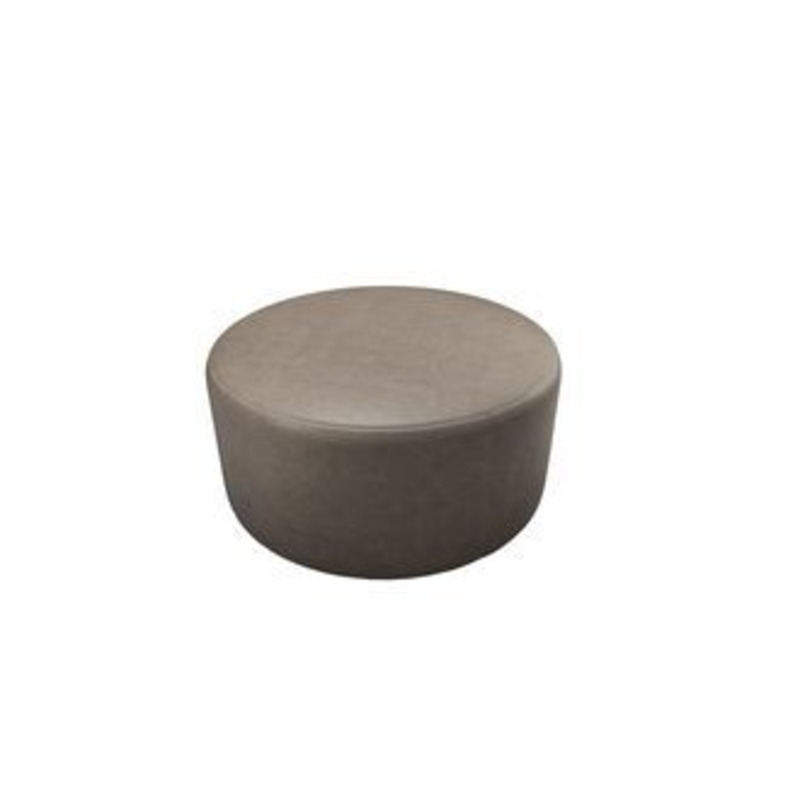 Luna Large Round Footstool in Basalt Grain Leather - sofa.com by sofa ...